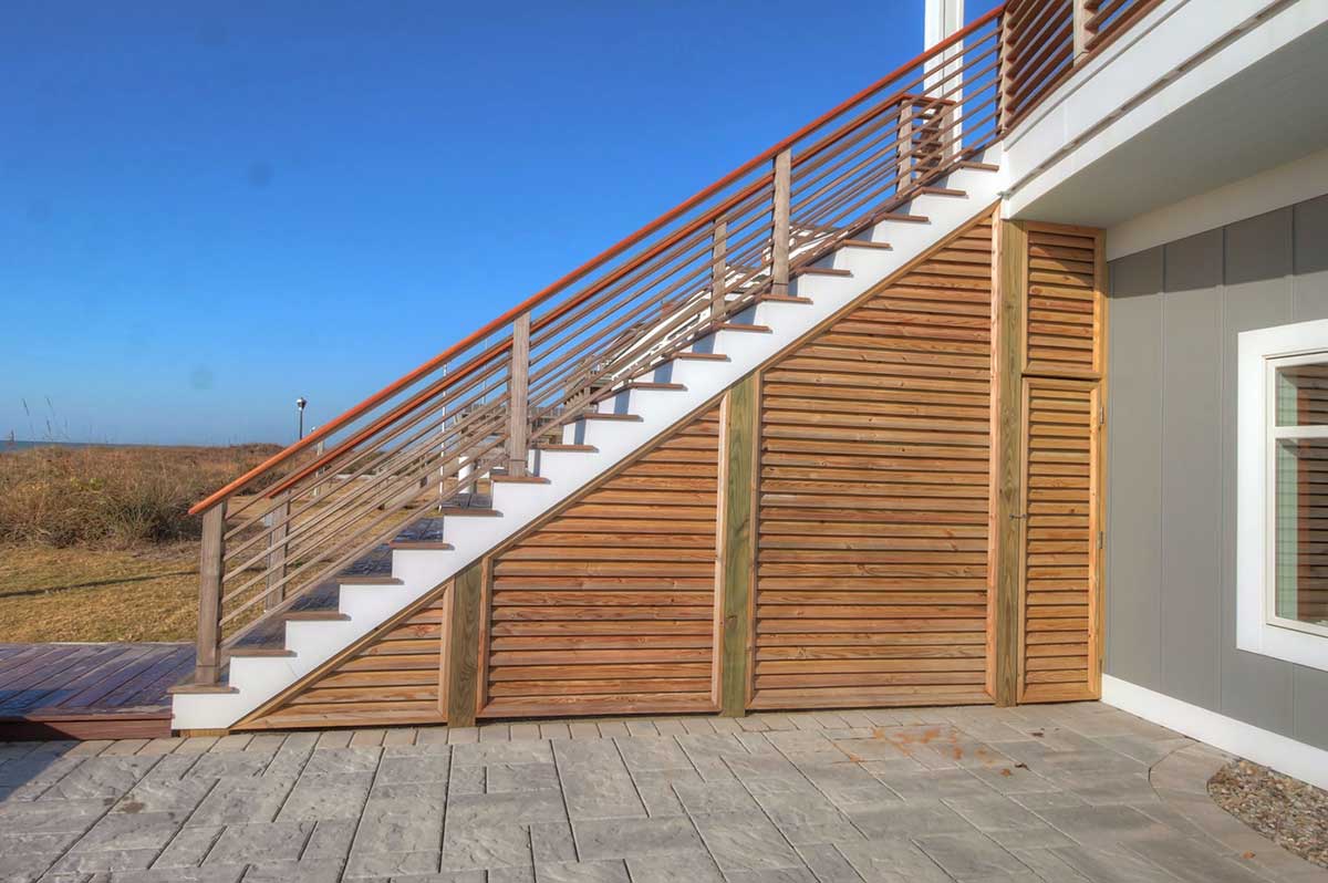 IPE Exotic Hardwood railings & Custom Ground level Louvers - Simmons ...