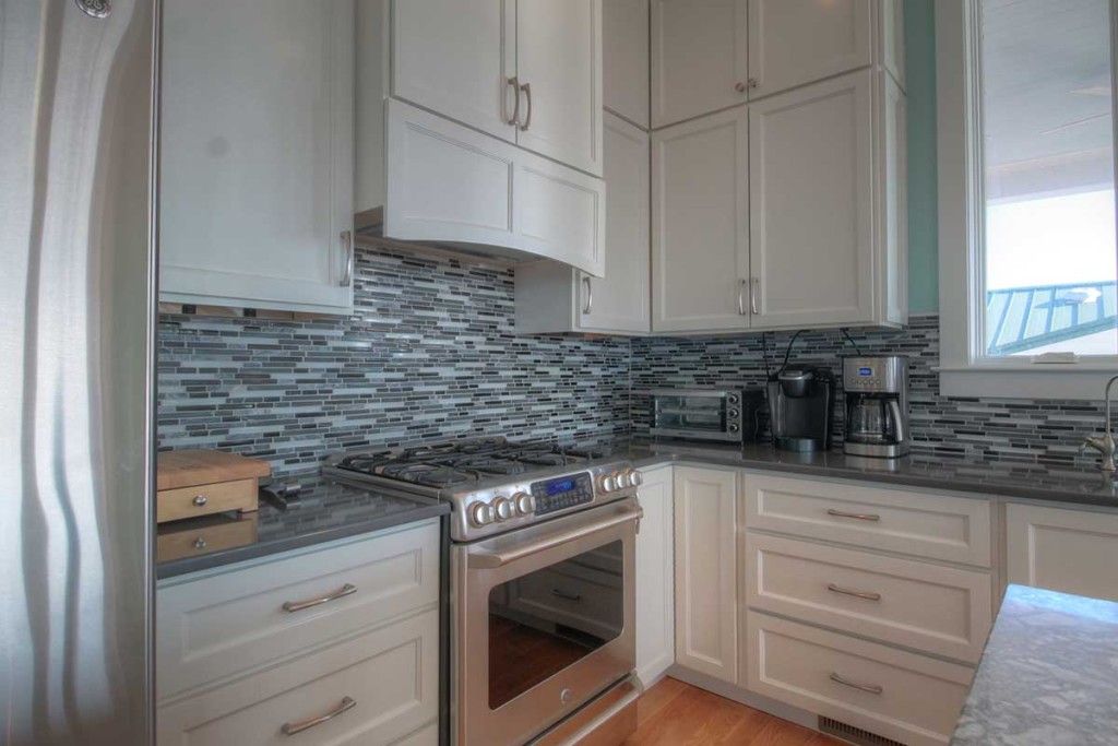 Full overlay Shaker with bead inlay in an Alabaster finish with custom ...